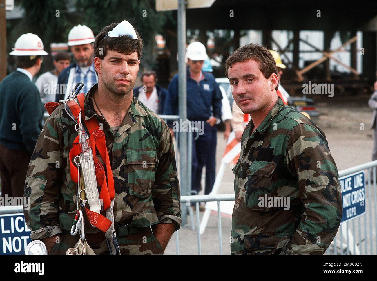 SGT. John Dimuccio, left, and AIRMAN 1ST Class John Willis take a break ...