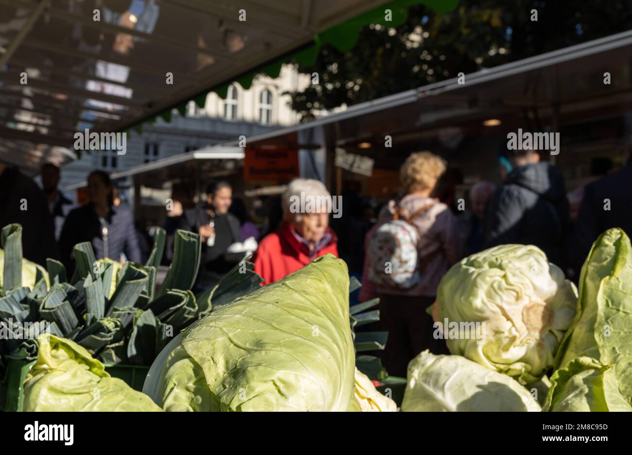 AUSTRIA, SALZBURG - OCTOBER 13, 2022: food trade at Mirabell square ...
