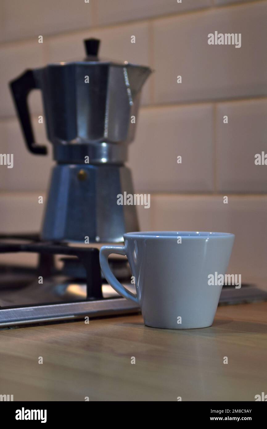 Moka on stove hi-res stock photography and images - Alamy
