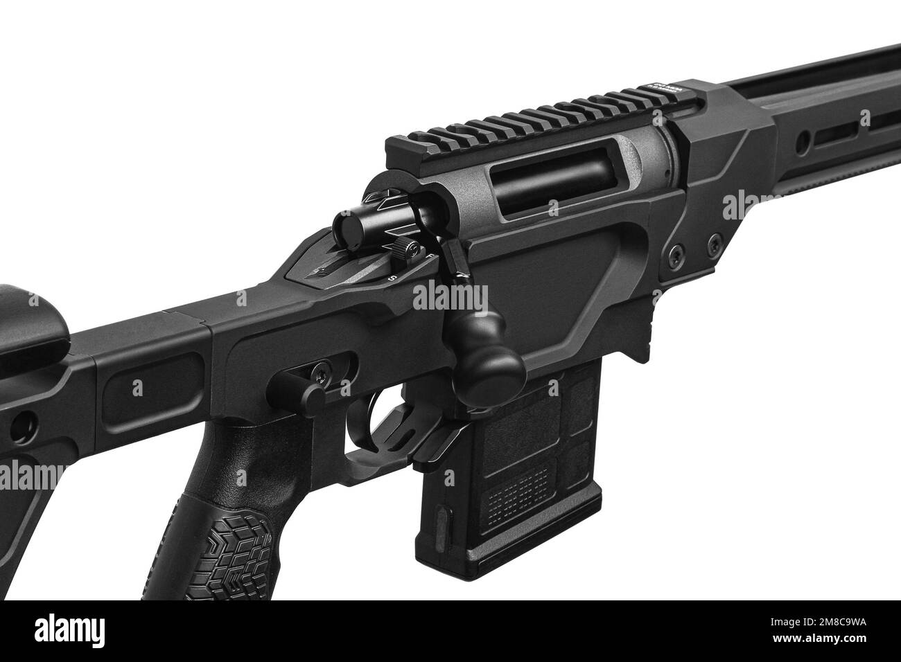 Modern bolt carbine isolated on white background. Weapons for sports ...