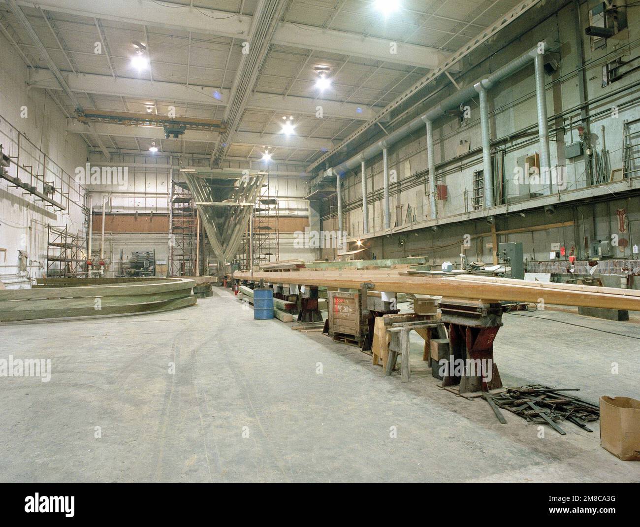 A view of the keel and a forward section of the mine countermeasures ...