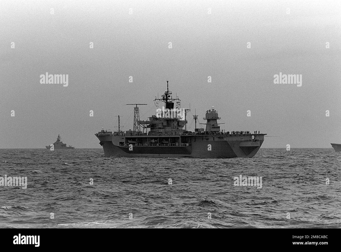 A port quarter view of the amphibious command ship USS BLUE RIDGE (LCC ...