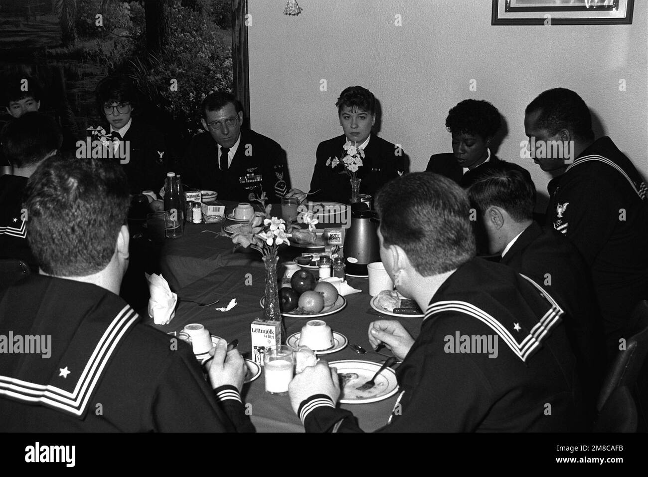 MASTER CHIEF PETTY Officer of the Navy Duane R. Bushey sits at the ...