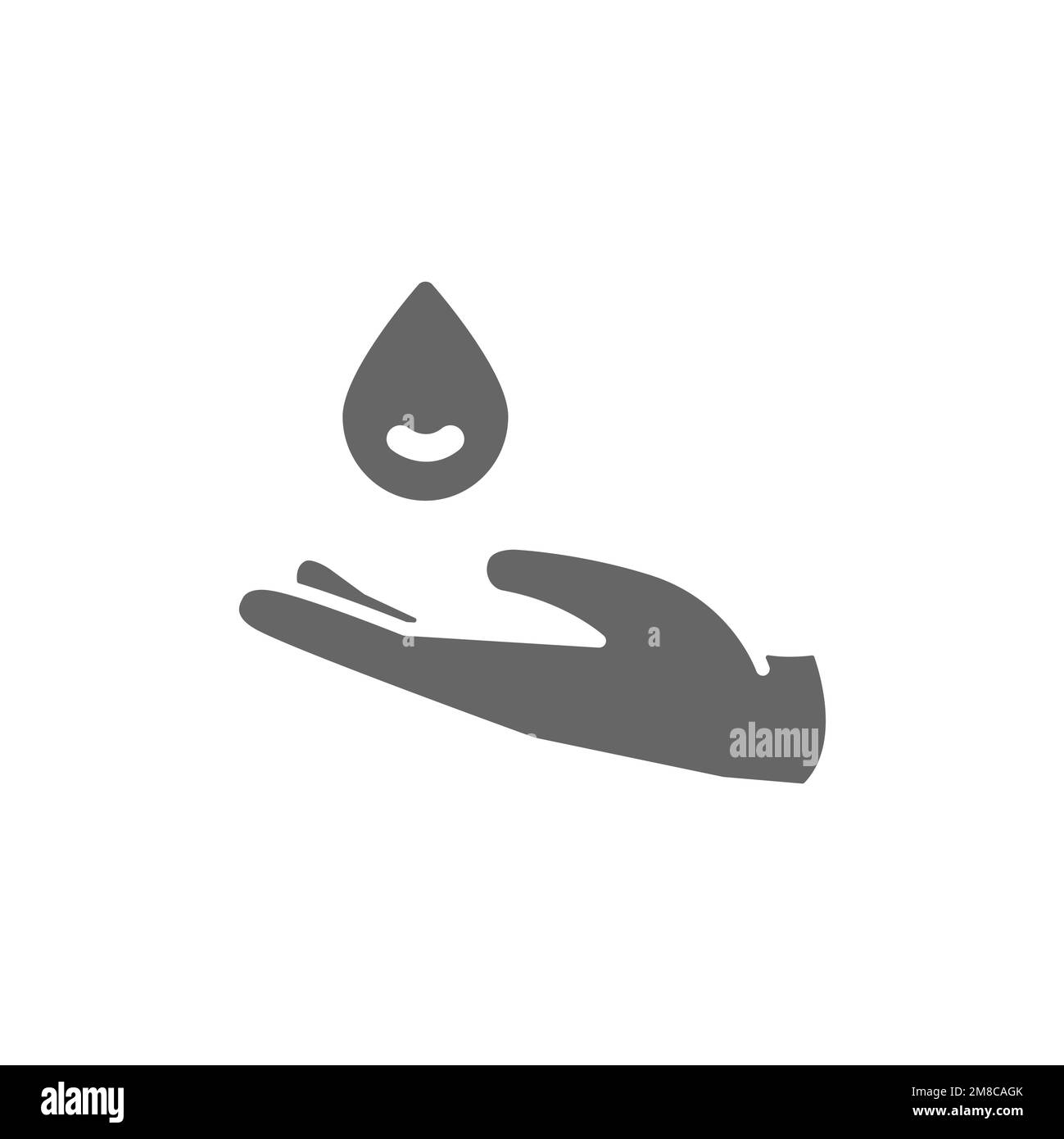 Hand holding water drop icon, common graphic resources, vector ...