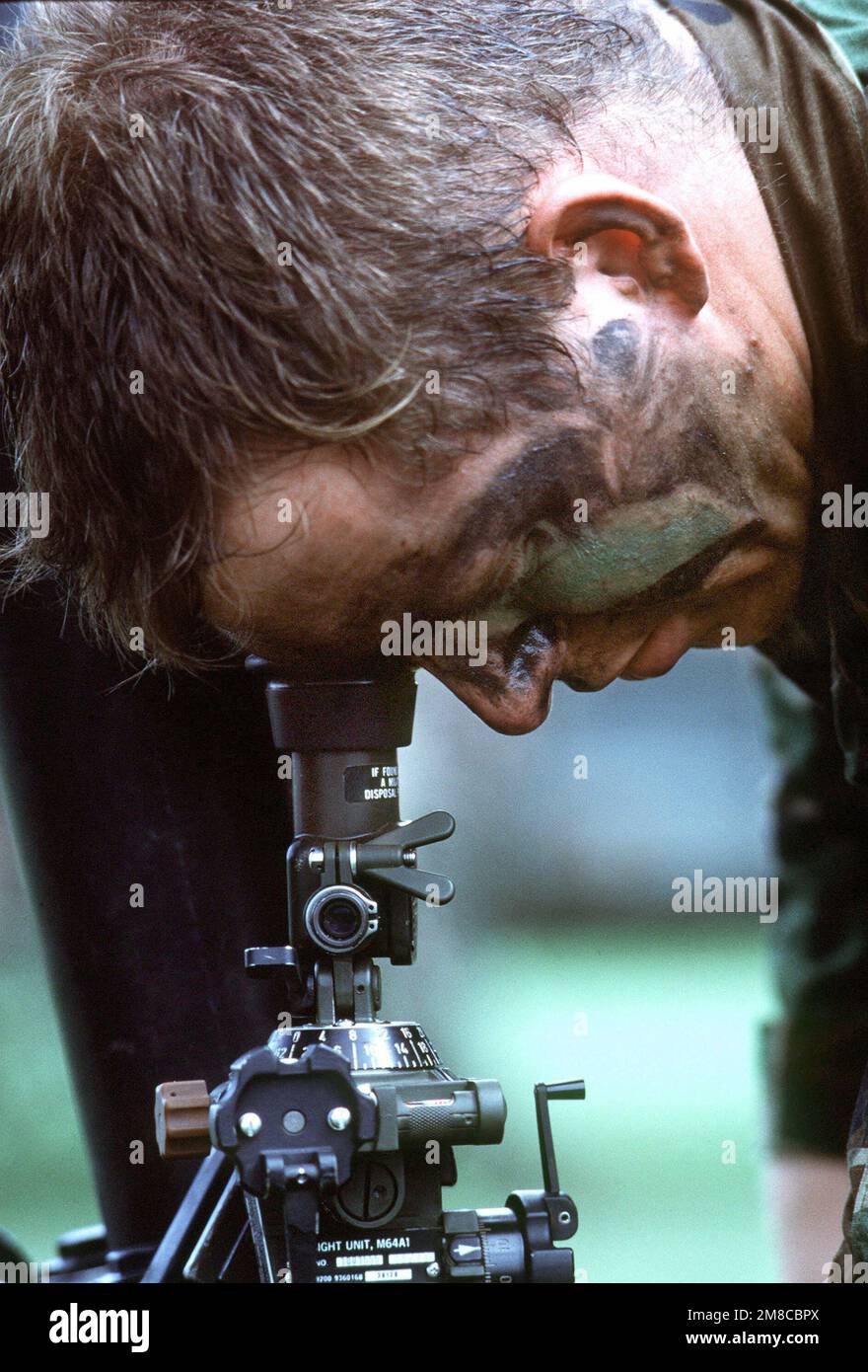 A member of a mortar section attached to 2nd Platoon, Company B, Task ...