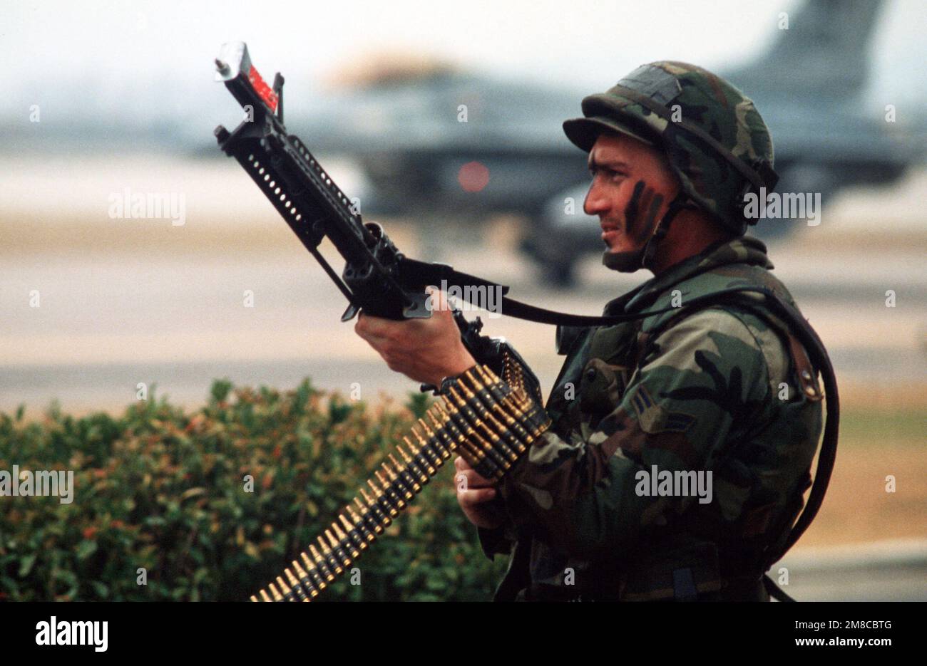 AIRMAN 1ST Class Joe Bilitzo of the 8th Security Police Squadron stands ...