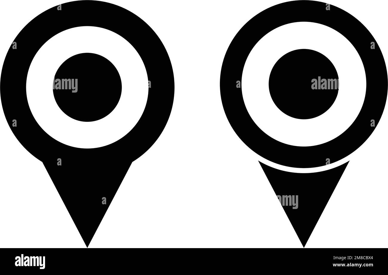 A vector design of modern map markers and pins on a white background ...