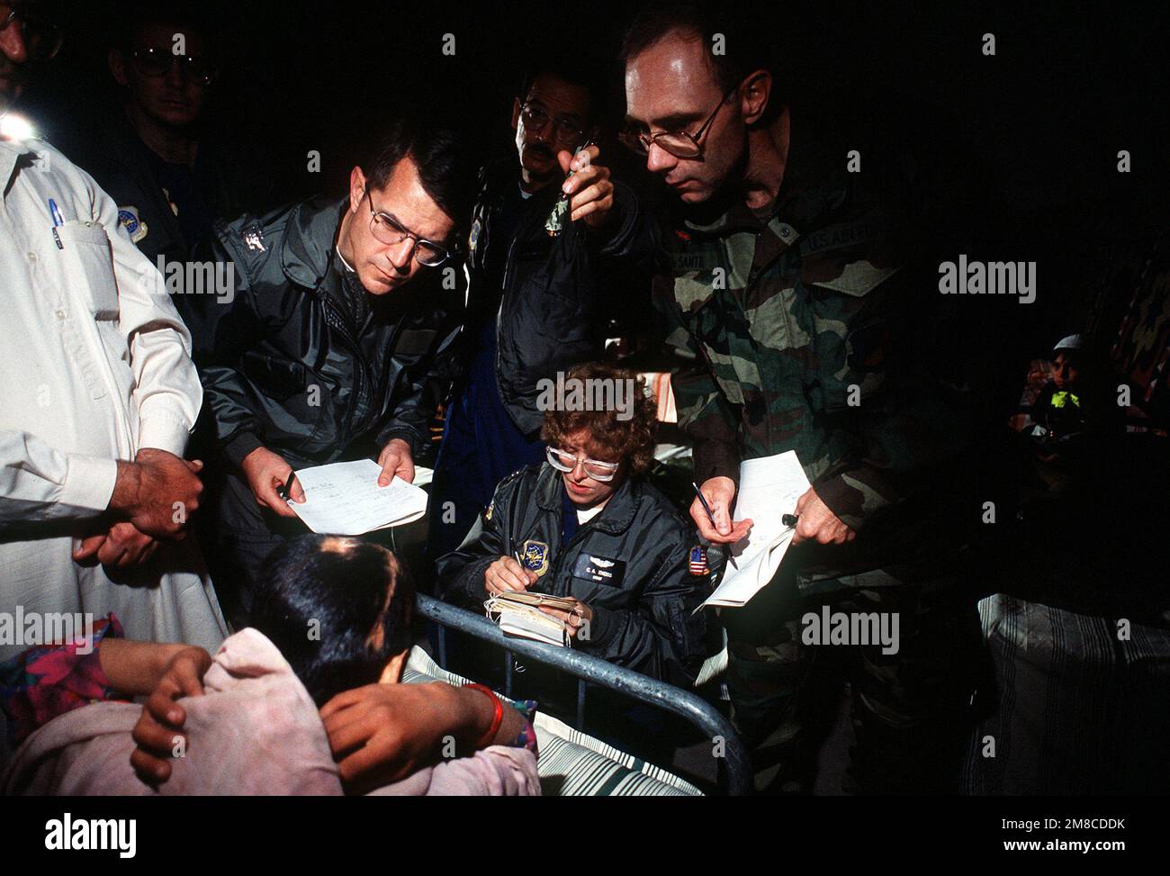 COL. Robert Gilmore, center left, Commander, 7100th Combat Support Wing ...