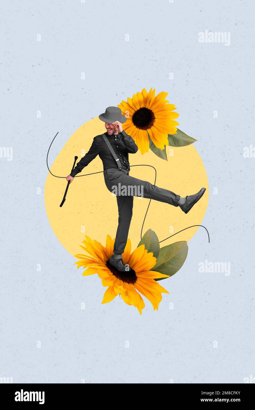 Creative photo 3d collage artwork postcard poster picture of positive ...