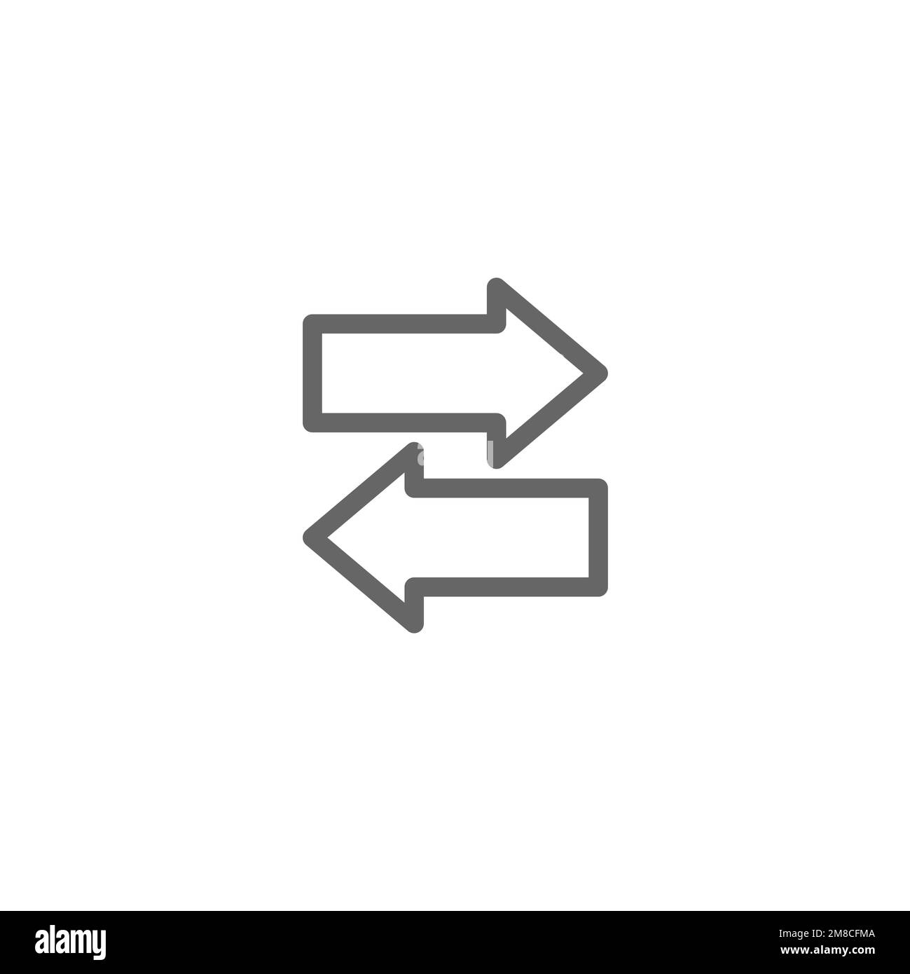 Two way arrow line icon, common graphic resources, vector illustration ...
