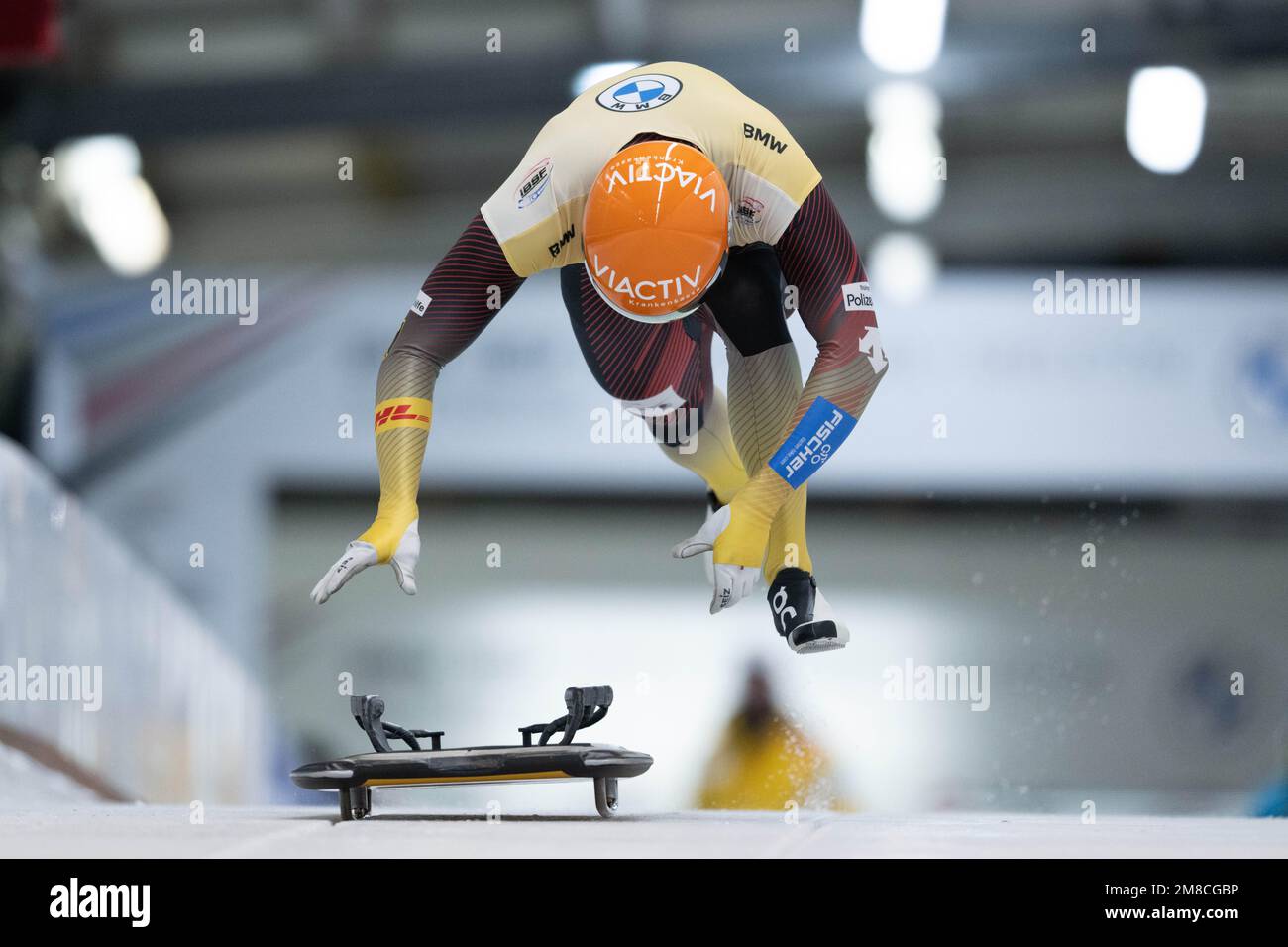 Altenberg, Germany. 13th Jan, 2023. Skeleton, World Cup, men, 1st run ...