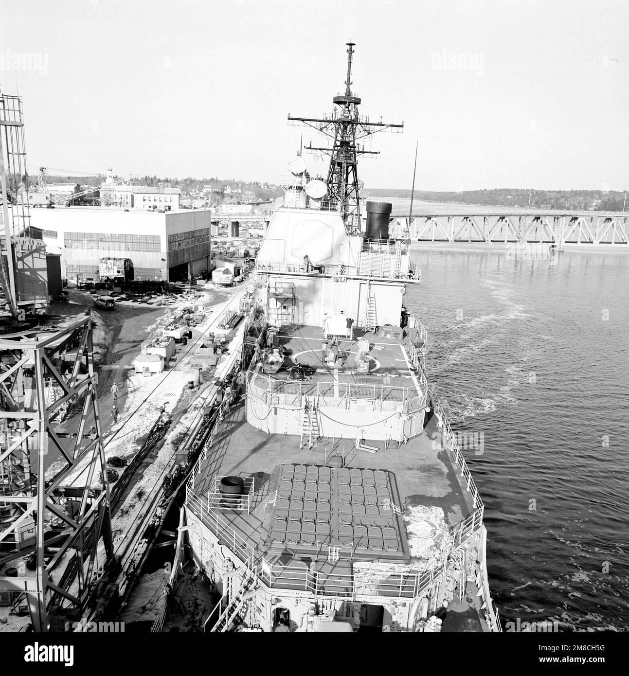An elevated stern view of the guided missile cruiser NORMANDY (CG 60 ...