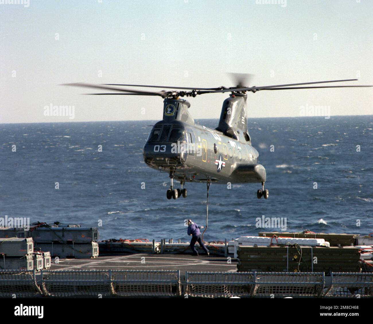 A Helicopter Combat Support Squadron 6 (HC-6) UH-46 Sea Knight ...