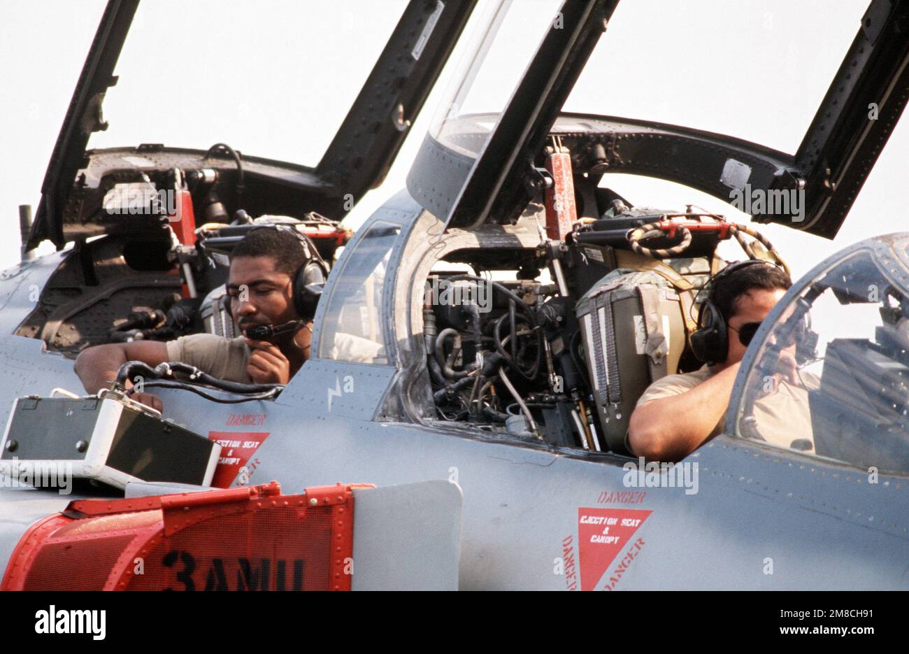 Two Technicians from the 3rd Aircraft Maintenance Unit check the ...