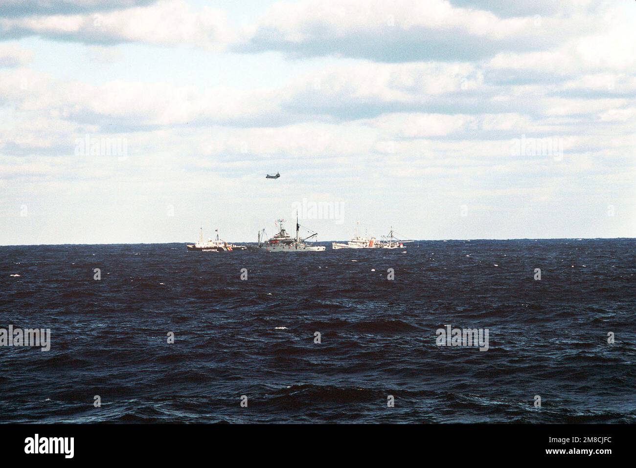 The submarine rescue ship USS KITTIWAKE (ASR 13) and the salvage ship ...