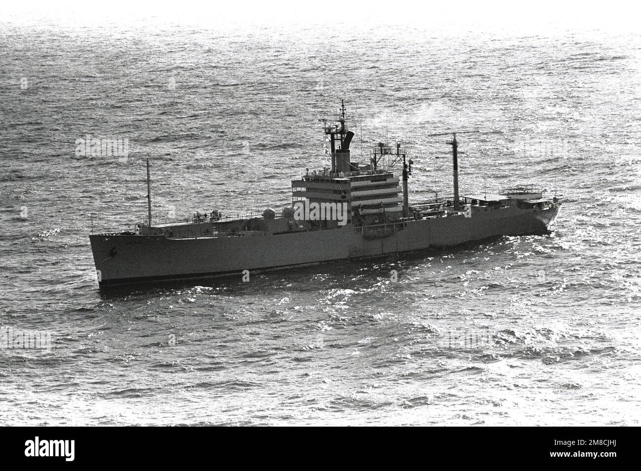 A port view of the missiles range instrumentation ship USNS RANGE ...