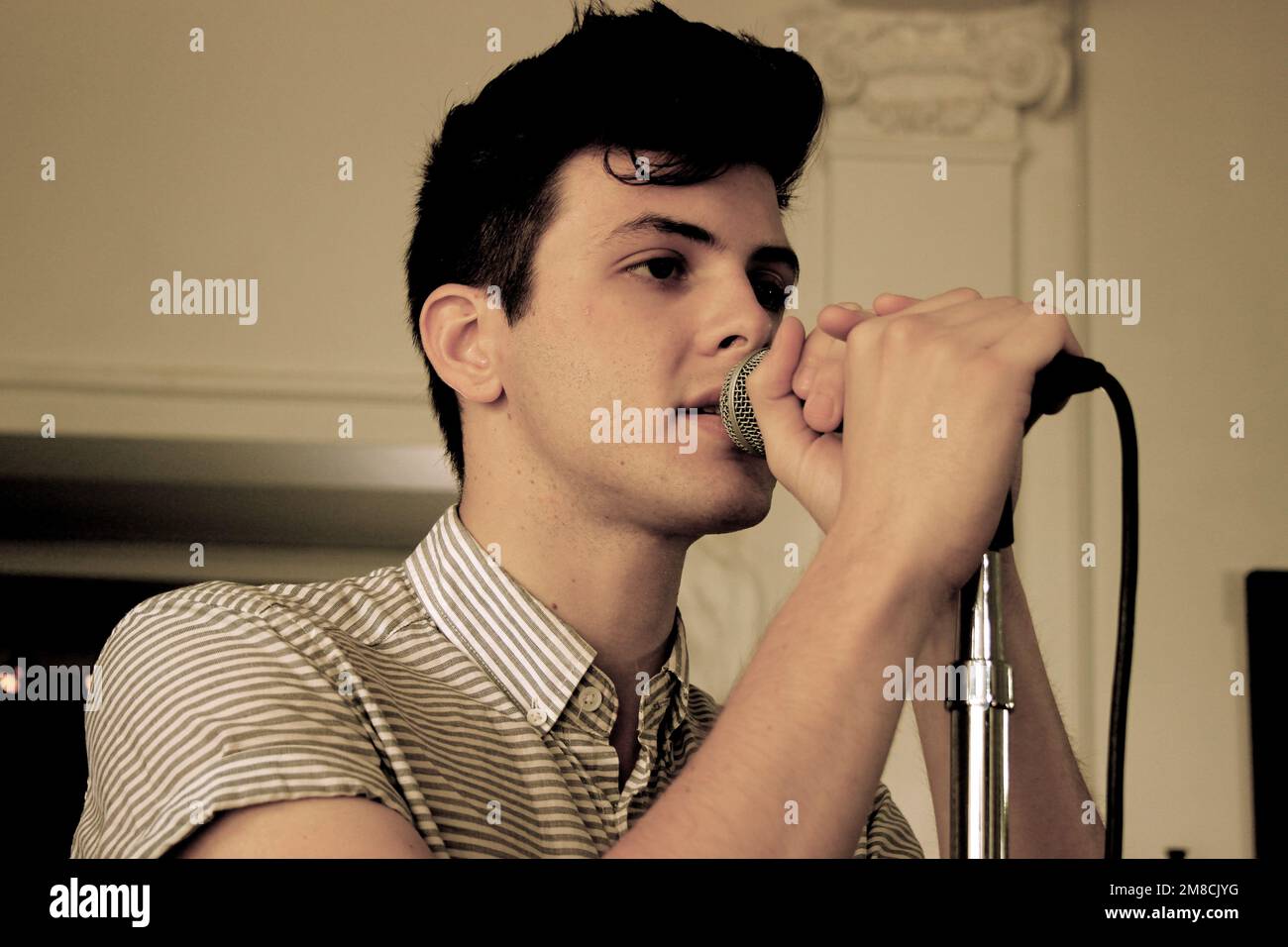 Magic Man films a session at Mophonics Studio in New York Stock Photo ...