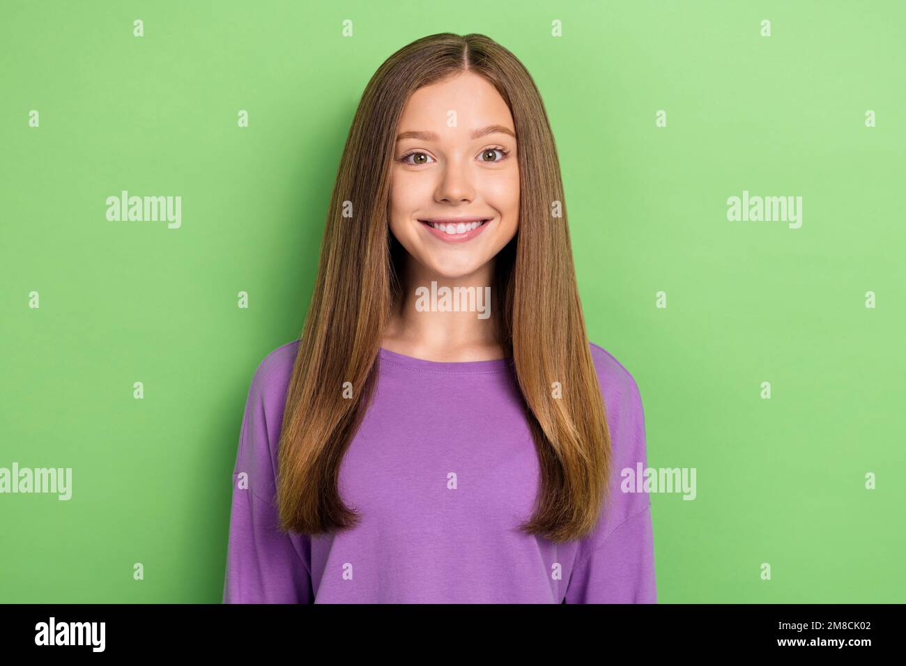 Photo of adorable positive lady beaming smile good mood receive ...