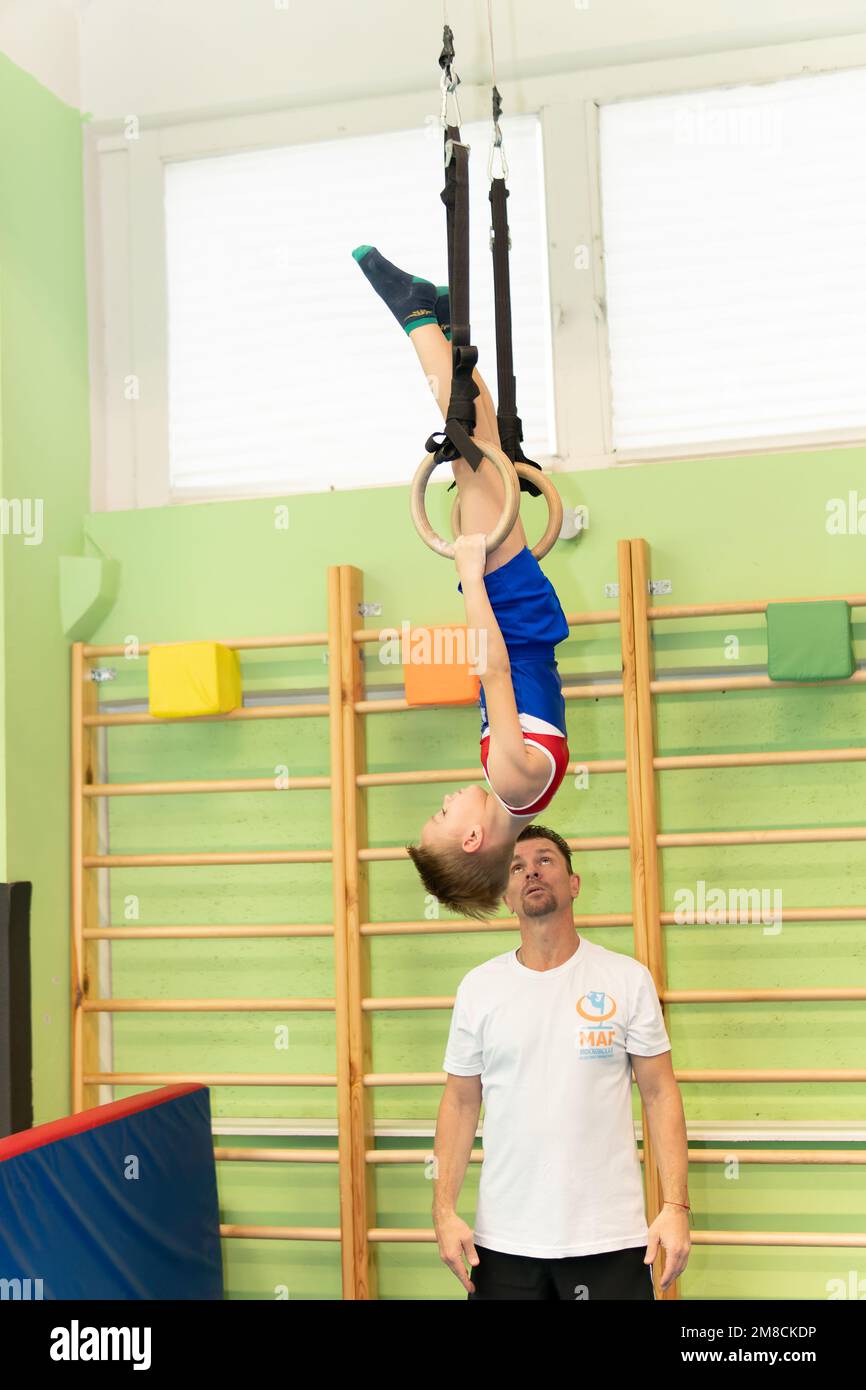 MOSCOW, RUSSIA-DEC 18, 2022: gymnast balance champion health boy ...