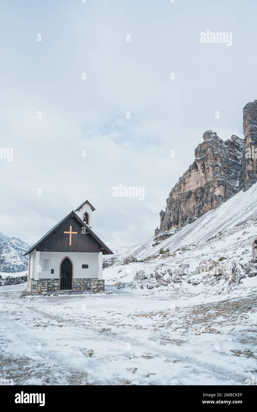 Small Church at Tre Cime Dreizinnen Dolomites South Tyrol Italy Stock ...