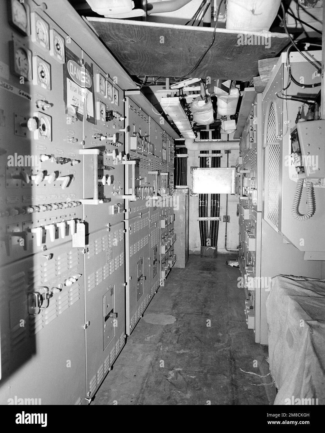 A view of main engine room No. 2 aboard the guided missile cruiser ...