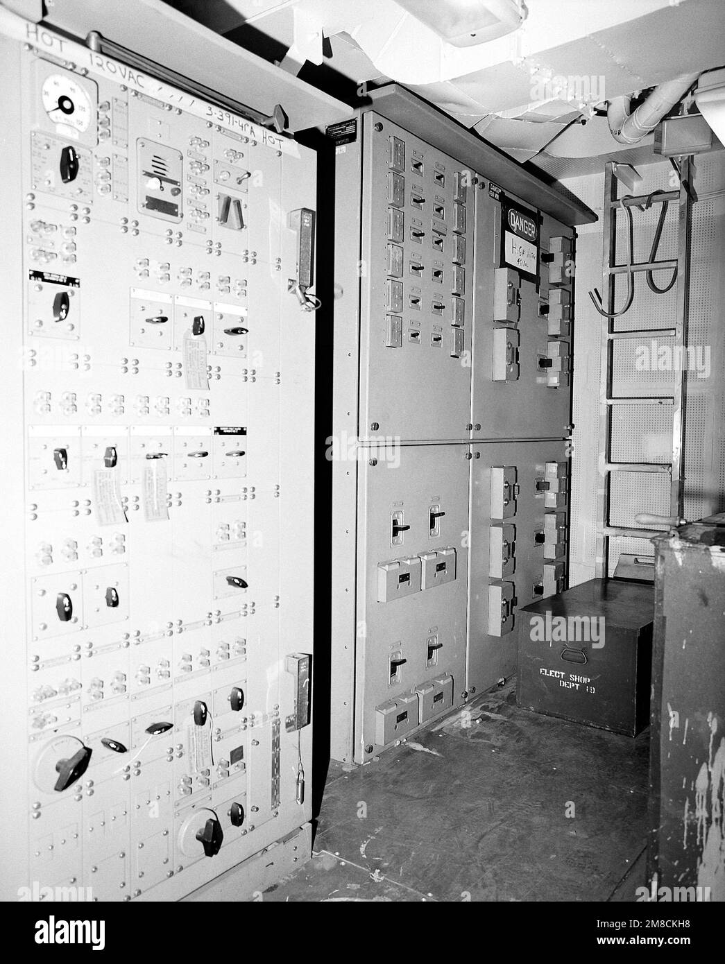 A view of IC and gyro room No. 2 aboard the guided missile cruiser ...