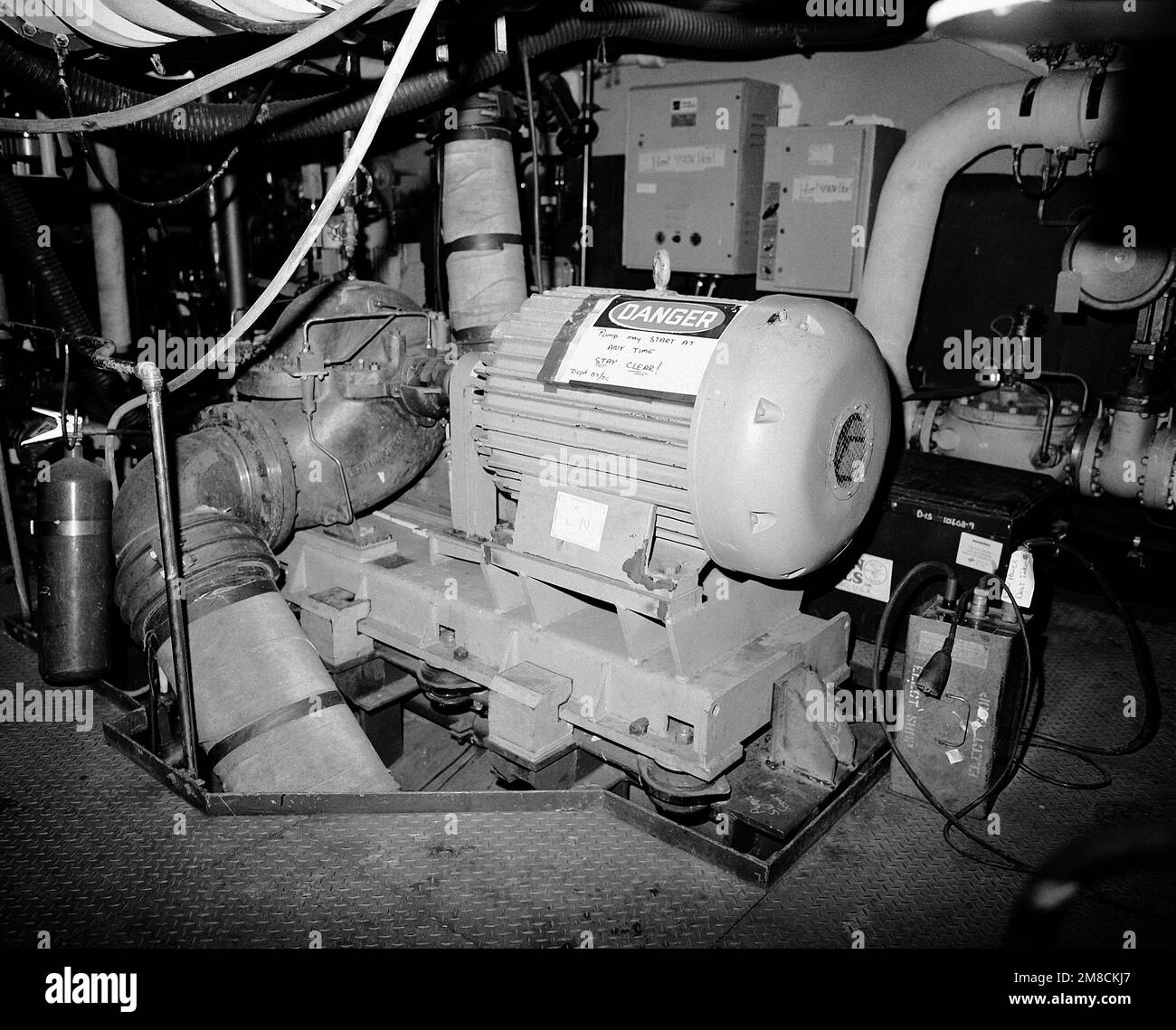 A view of auxiliary machinery room No. 1 aboard the guided missile ...