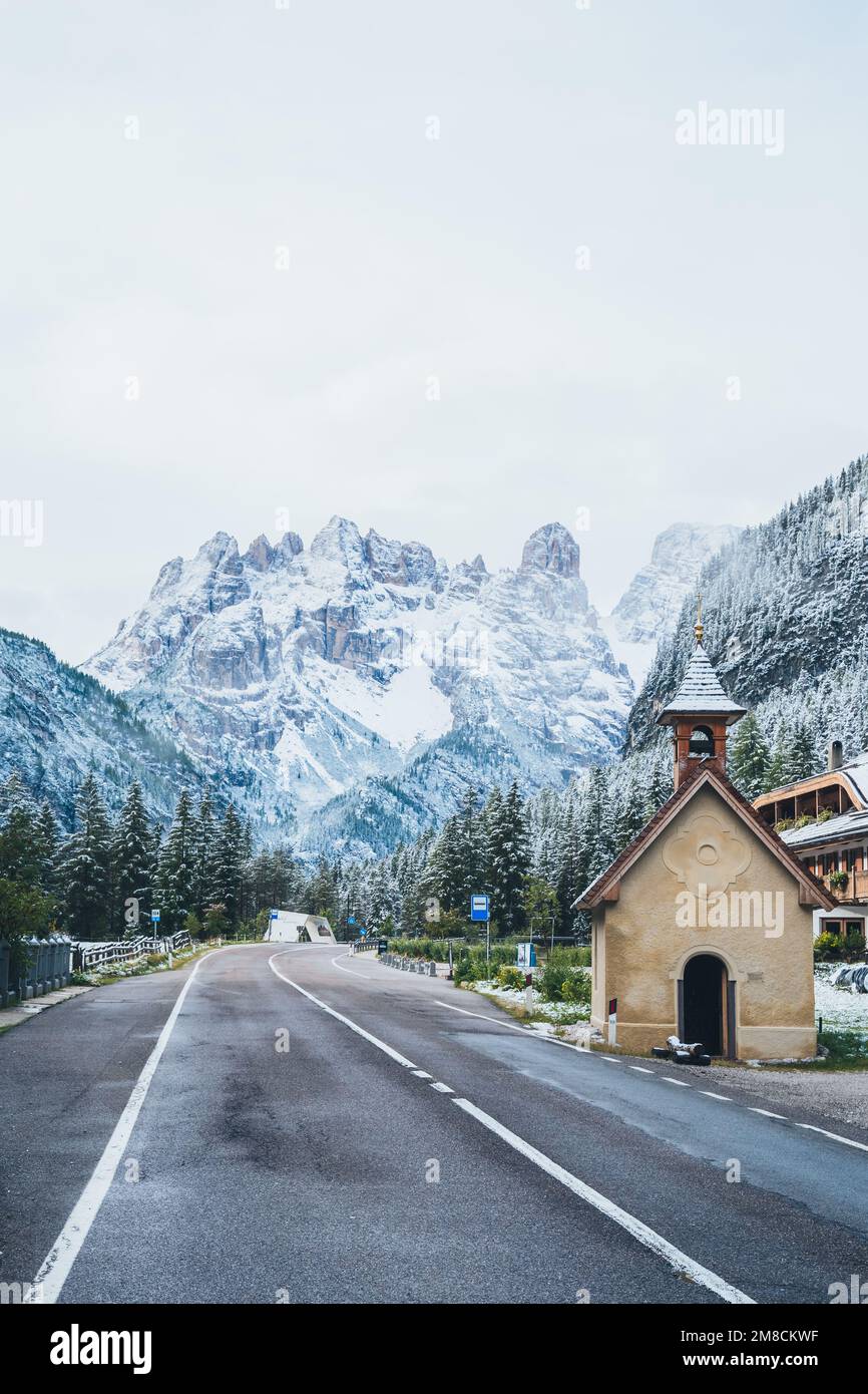Small Church at Tre Cime Dreizinnen Dolomites South Tyrol Italy Stock ...