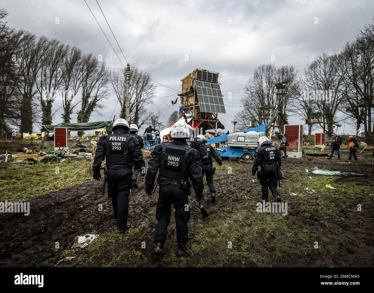 LUTZERATH - Police officers in Lutzerath. Lutzerath, which is close to ...