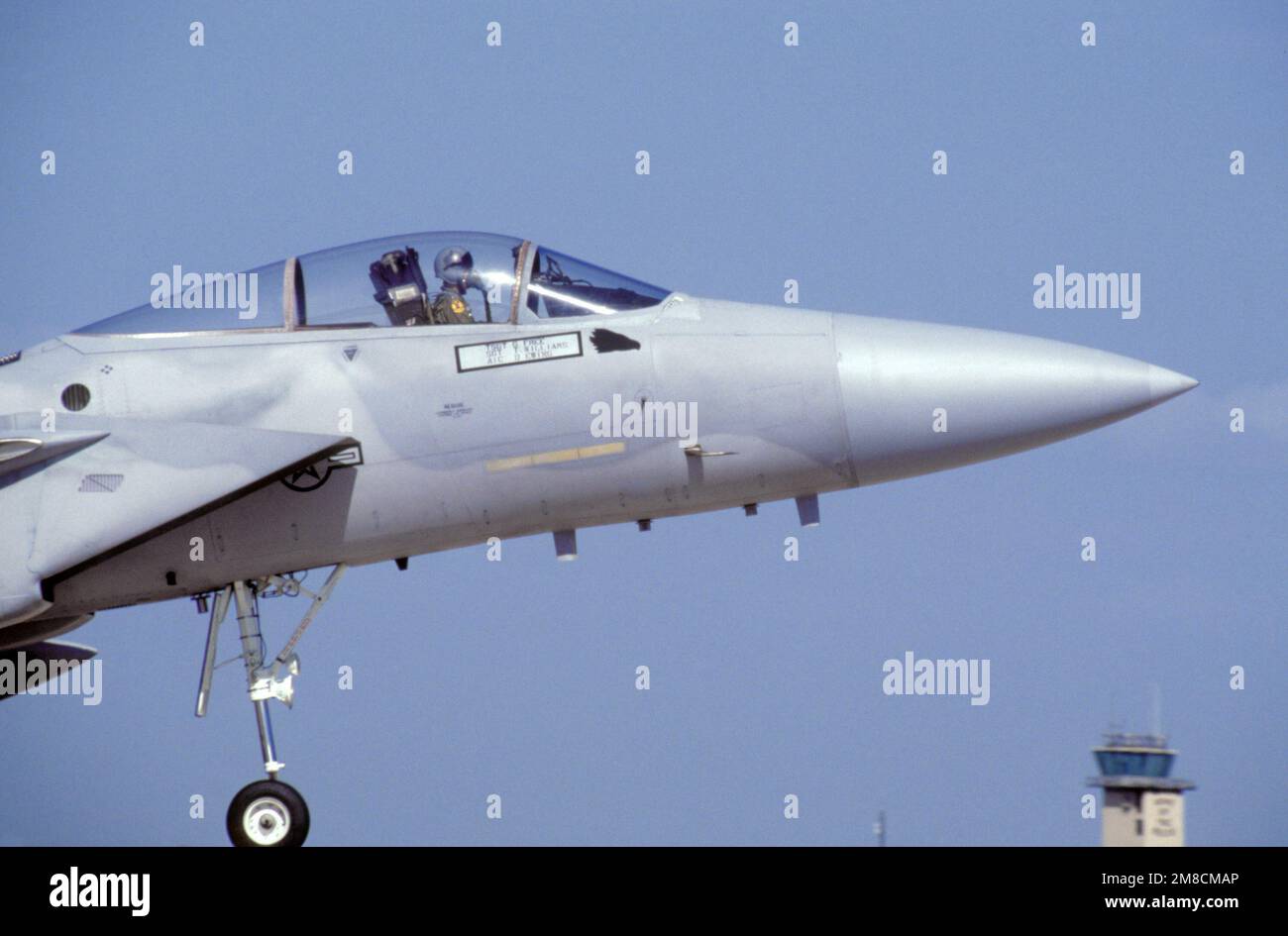 View of front of fuselage of an F-15 Eagle from 49th Tactical Fighter ...