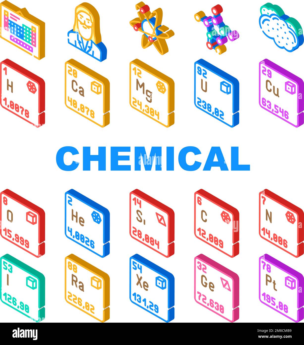 chemistry science chemical icons set vector Stock Vector Image & Art ...