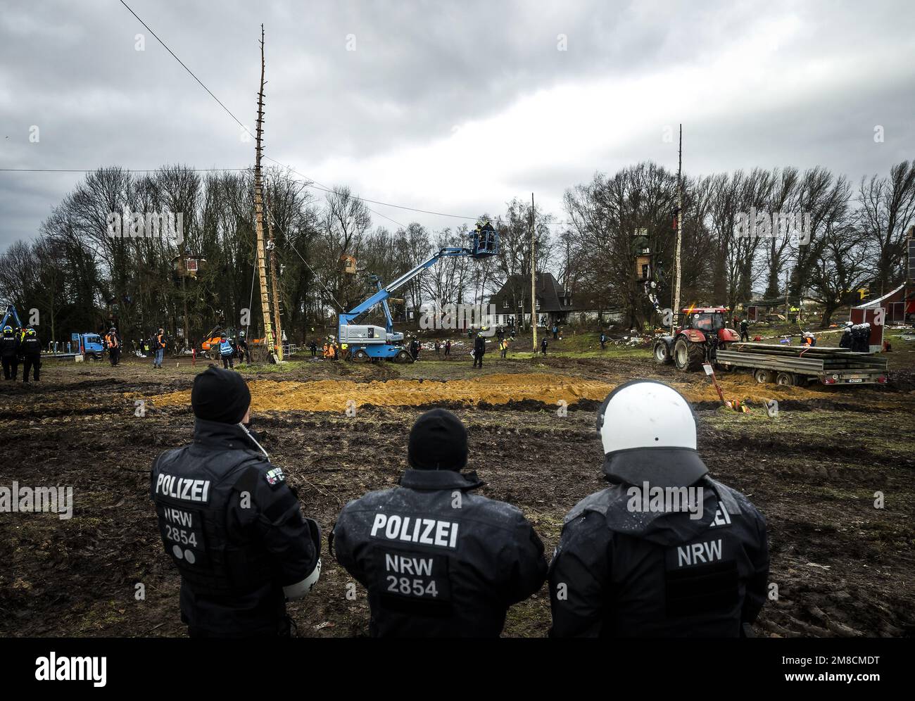 LUTZERATH - Police officers in Lutzerath. Lutzerath, which is close to ...