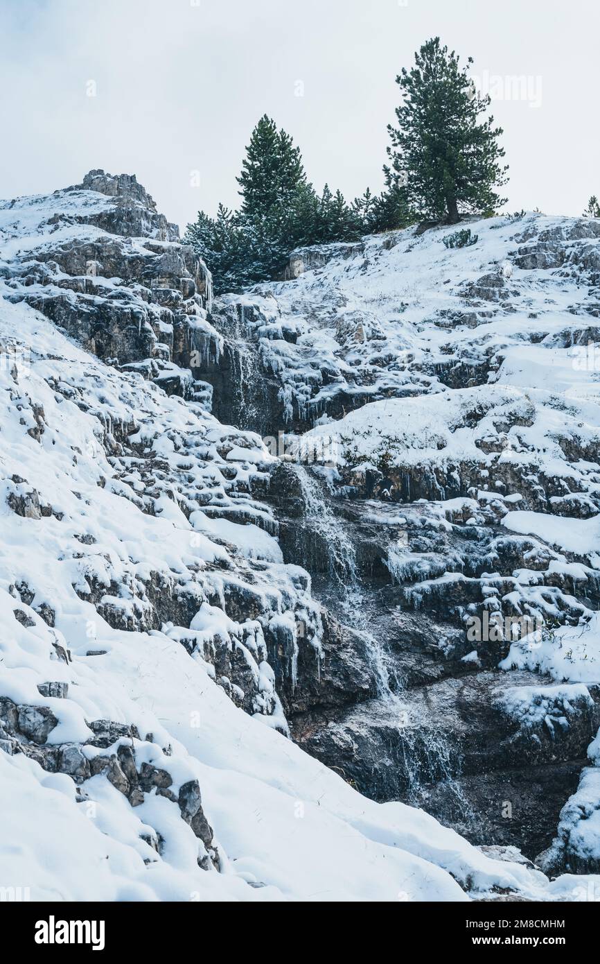 Frozen Waterfall in the Dolomites South Tyrol Italy Tre Cime di ...