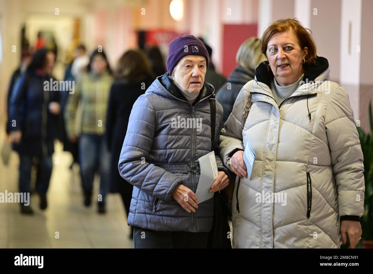 Prague, Czech Republic. 13th Jan, 2023. A polling station in the first ...