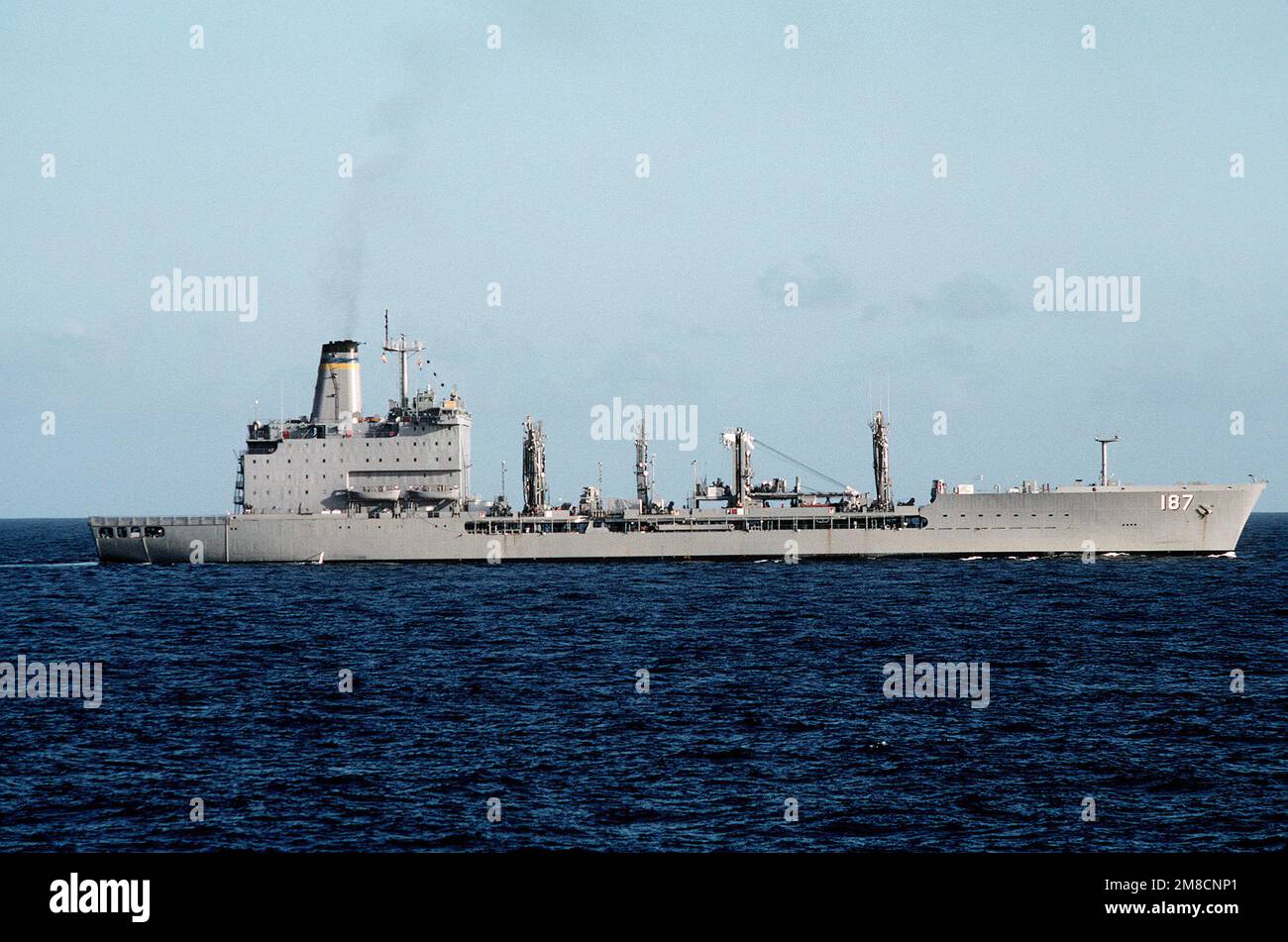 A starboard beam view of the oiler USNS HENRY J. KAISER (T-AO-187 ...