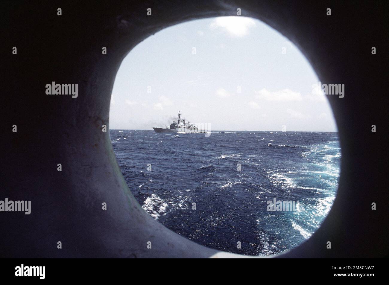 A Lupo class Venezuelan frigate underway on the horizon, as seen ...