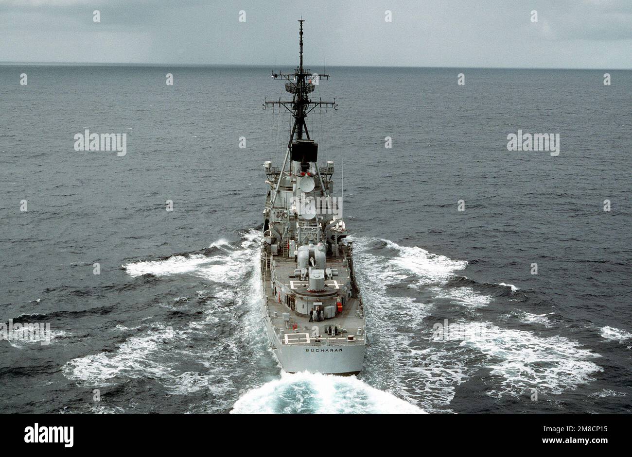 A stern view of the guided missile destroyer USS BUCHANAN (DDG-14 ...