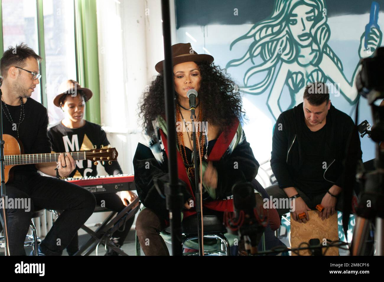 Kat Graham films a session in Brooklyn Stock Photo - Alamy