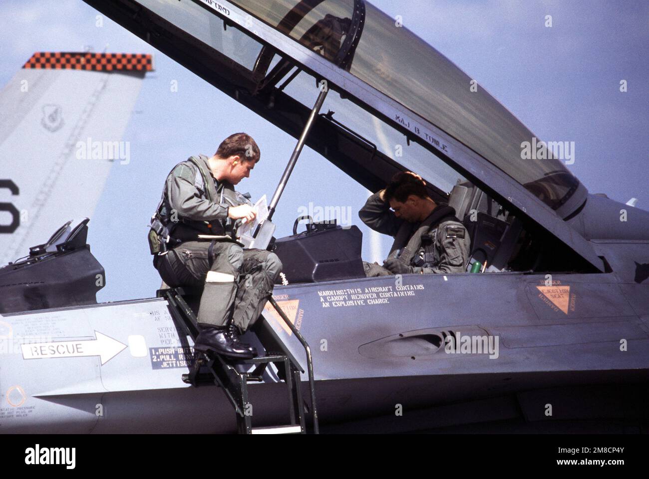 The crew of an F-16D Fighting Falcon aircraft from the 51st Tactical ...