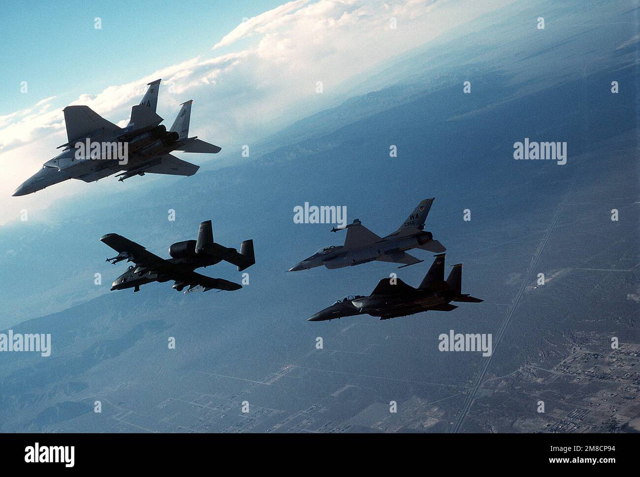 Four aircraft from the Tactical Fighter Weapons Center, Nellis Air ...