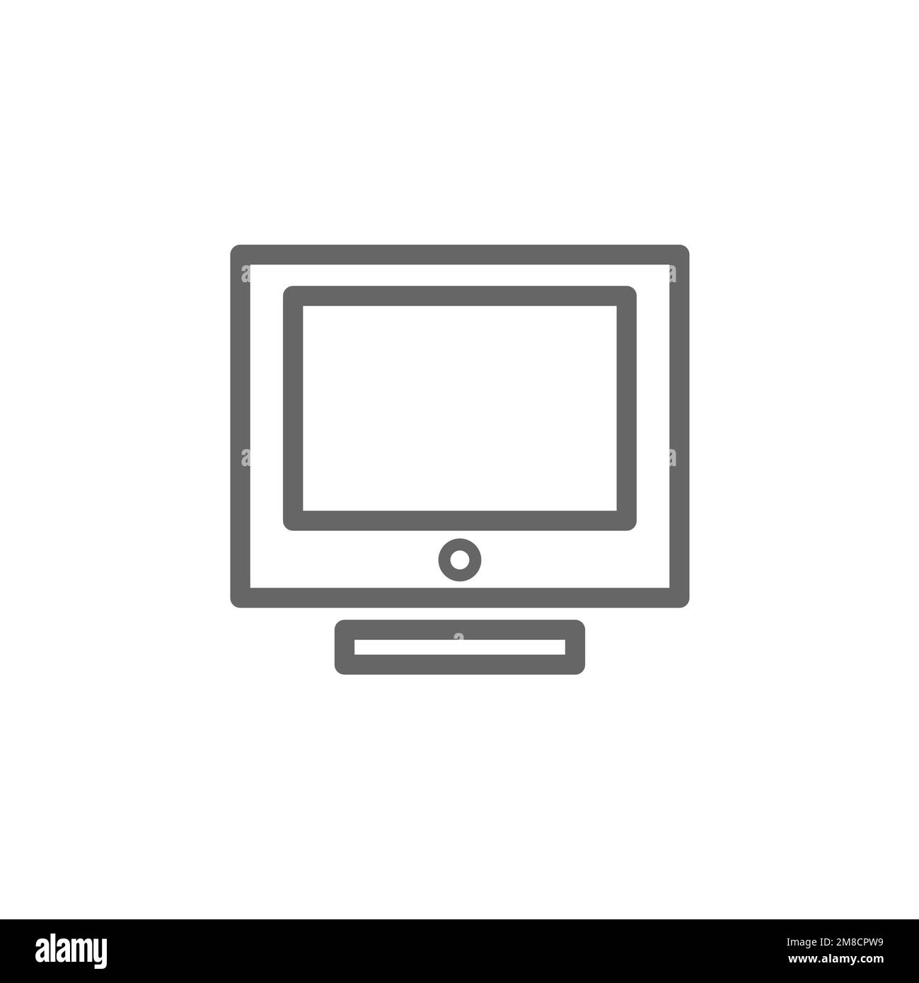Computer monitor line icon, common graphic resources, vector ...