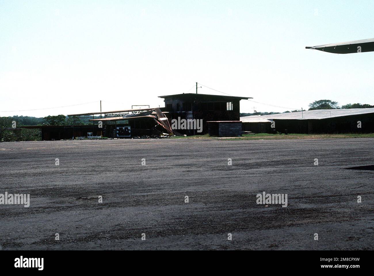 A view of a Panamanian special forces building that was damaged during ...