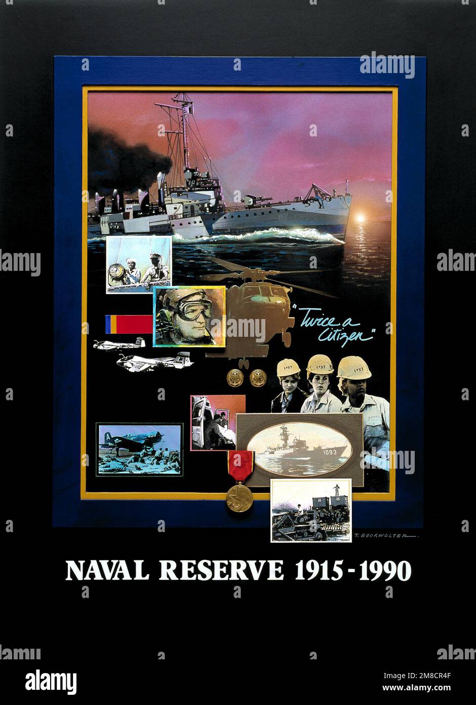 A poster commemorating the 75th Anniversary of the Naval Reserve ...