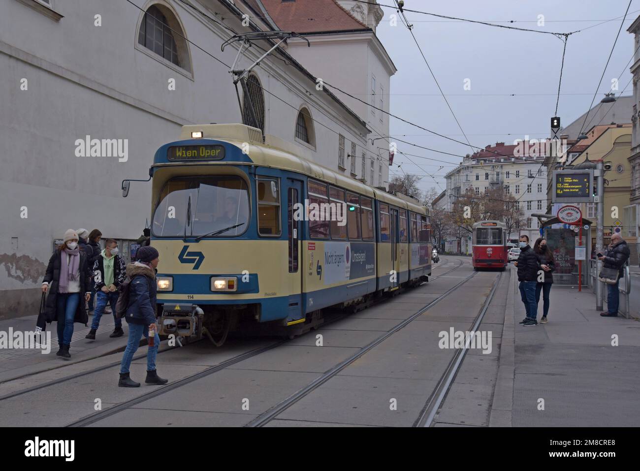 Wiener Lokalbahn 100 series high floor tram in Vienna, Austria ...