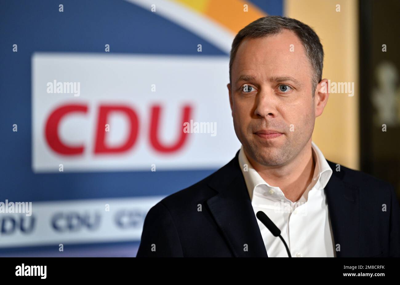 13 January 2023, Thuringia, Weimar: Mario Czaja, CDU Secretary General ...