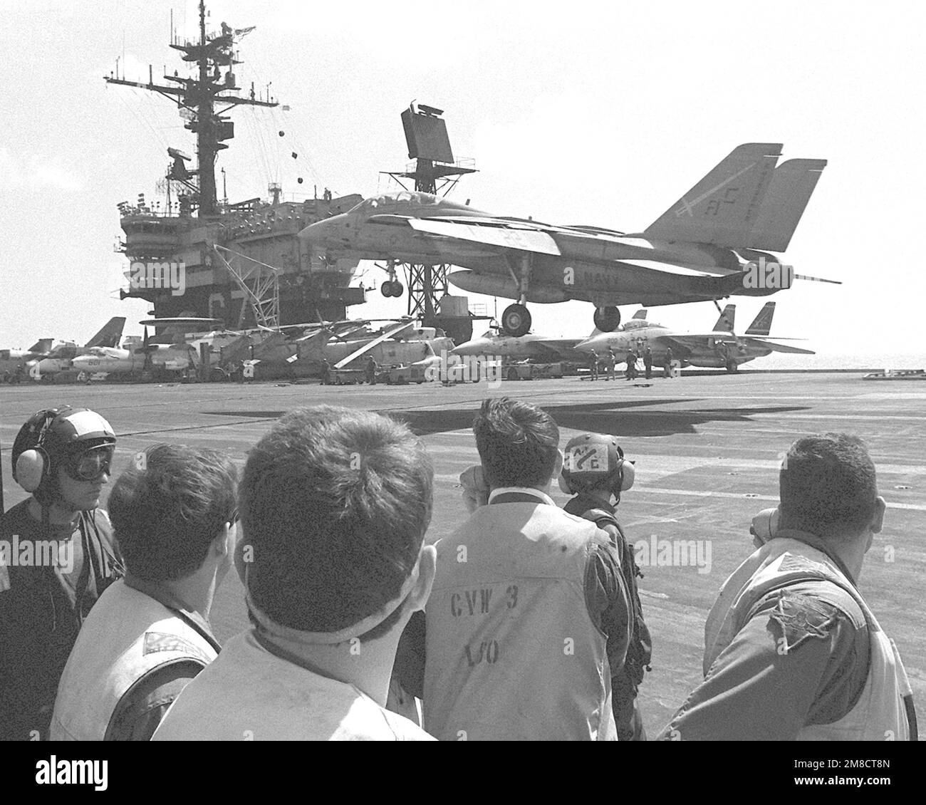 Landing signal officers aboard the aircraft carrier USS JOHN F. KENNEDY ...