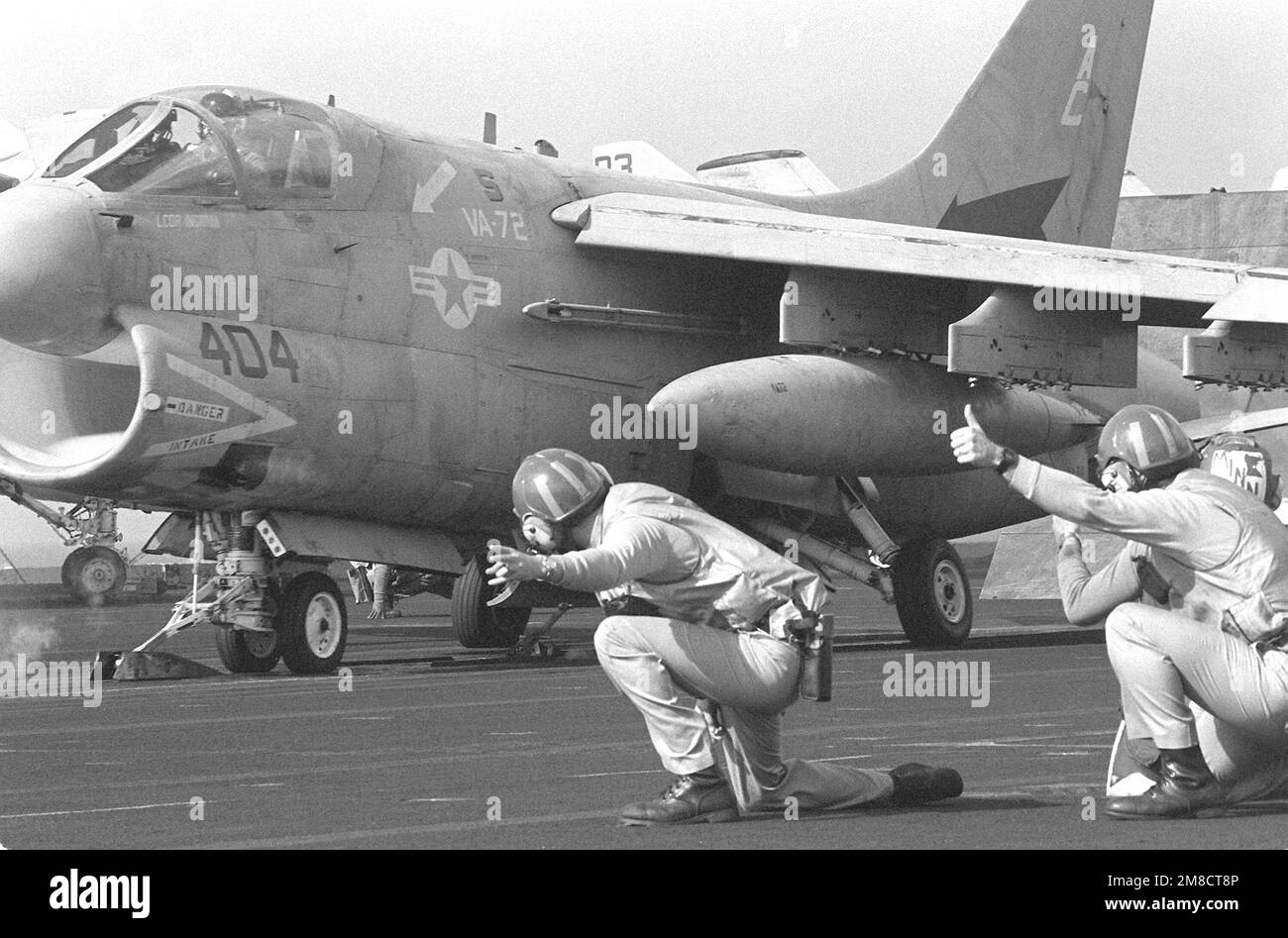 A catapult officer aboard the aircraft carrier USS JOHN F. KENNEDY (CV ...