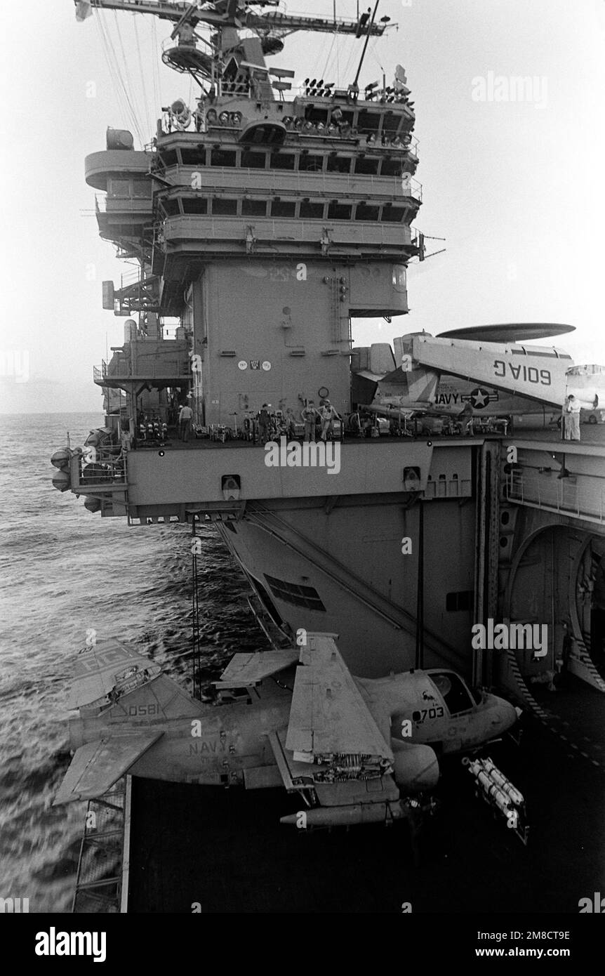 An Air Anti-submarine Squadron 31 (VS-31) S-3A Viking aircraft sits on ...