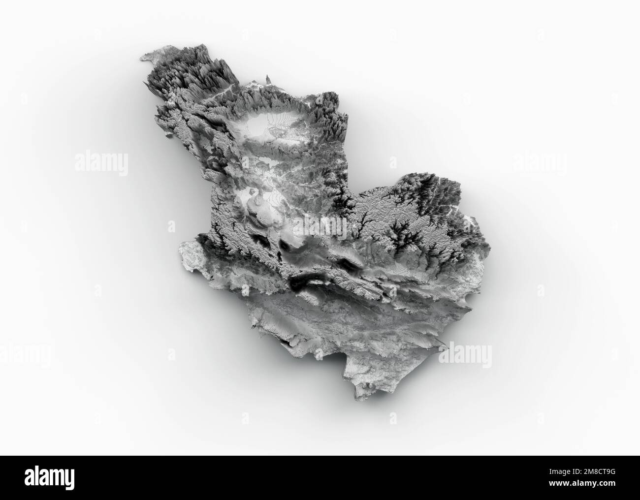 A 3d illustration of a Madinah map with trees inside of it on a white ...
