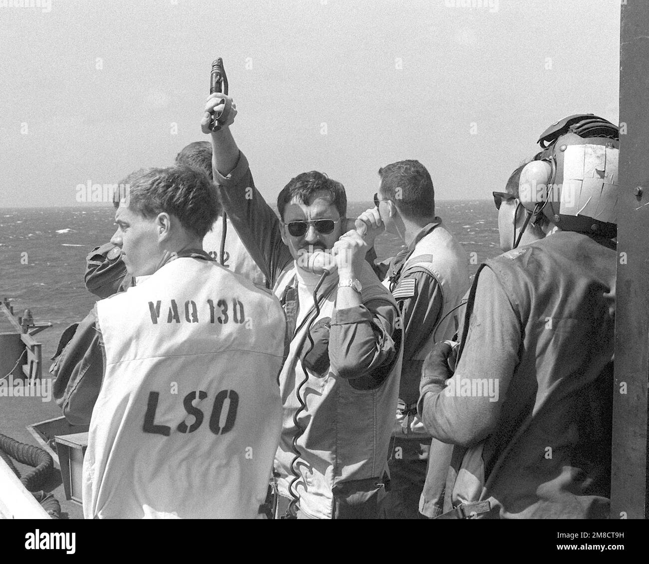 Landing signal officers (LSOs) from some of the squadrons aboard the ...